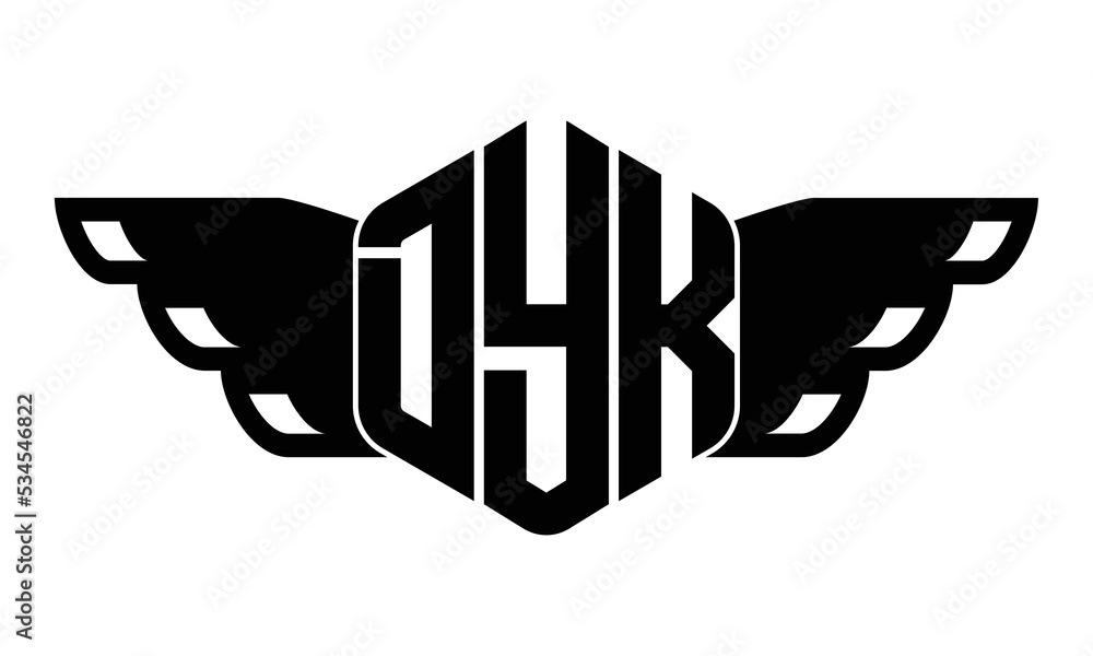 Vetor de DYK three-letter butterfly iconic logo design vector template ...