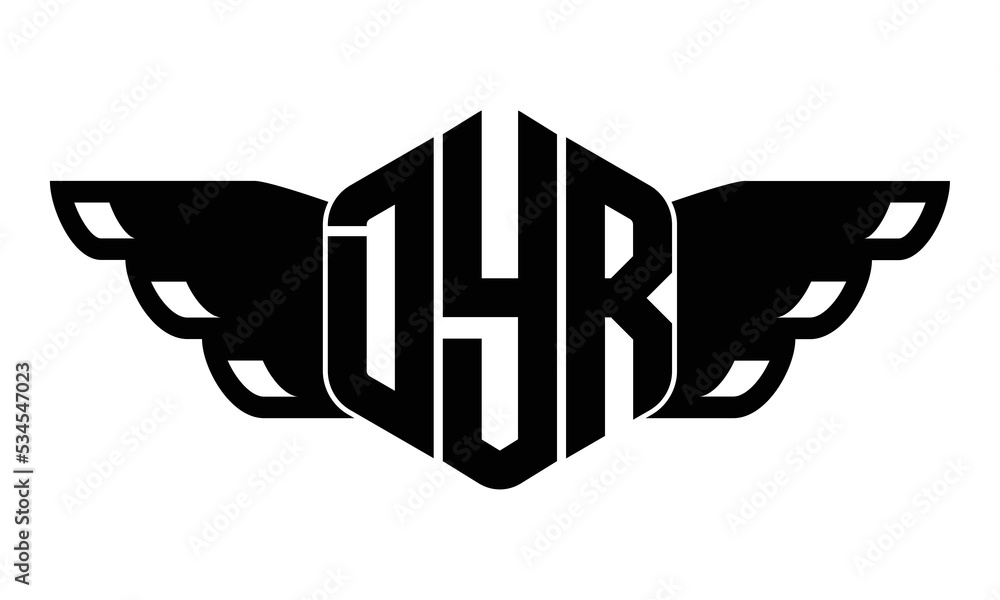 Vetor do Stock: DYR three-letter butterfly iconic logo design vector ...