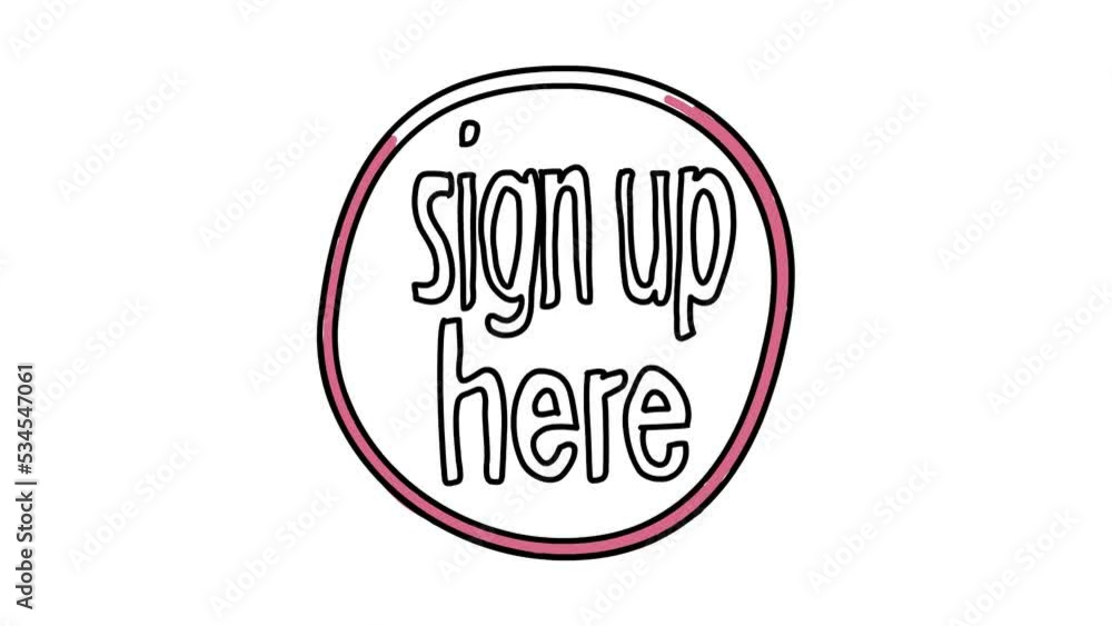sign up here, sign up now textsketch and 2d animation Stock ビデオ | Adobe ...