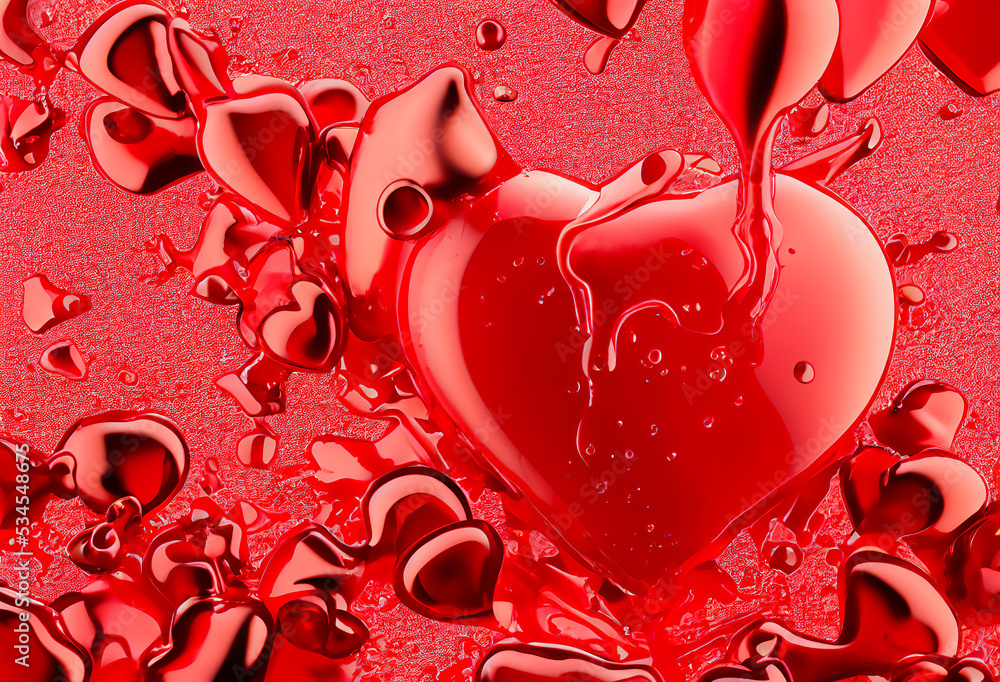 Fluid and loving hearts in a modern and dynamic design, complicated and ...