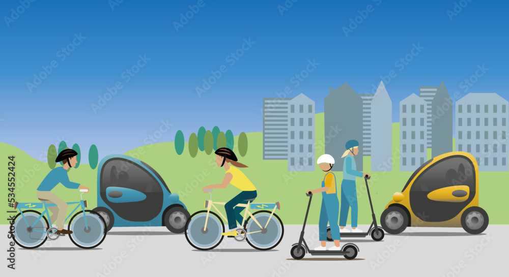 Urban sustainable environment with humans using electrified transport ...