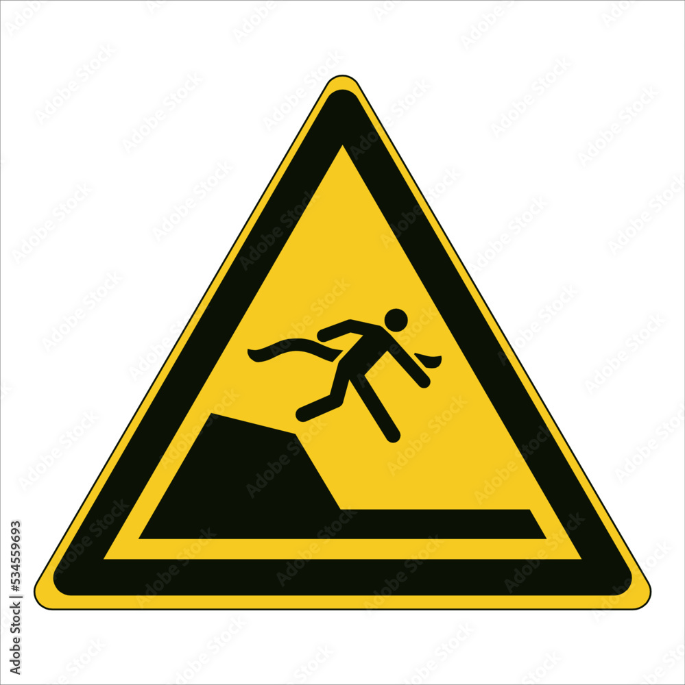 ISO 7010 Registered safety signs - Warnings - Sudden drop in swimming ...