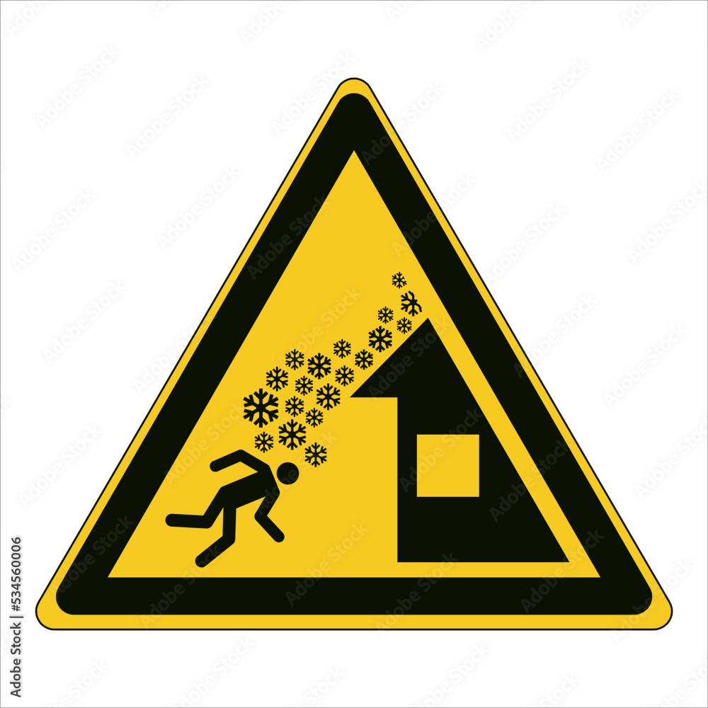 ISO 7010 Registered safety signs - Warnings - Roof avalanche This ...