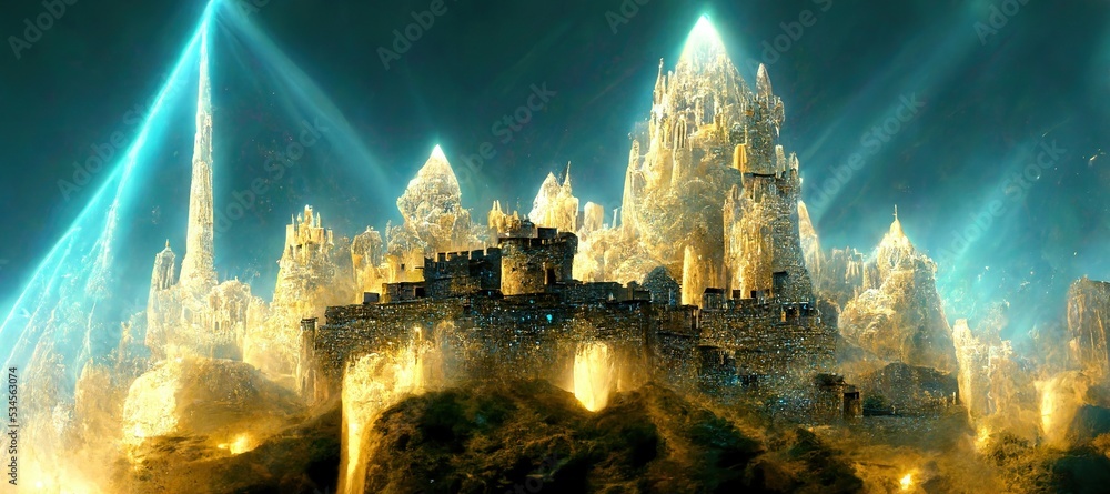 Pyramid. Castle. Illustration. Alien landscape. landscape. Concept Art ...