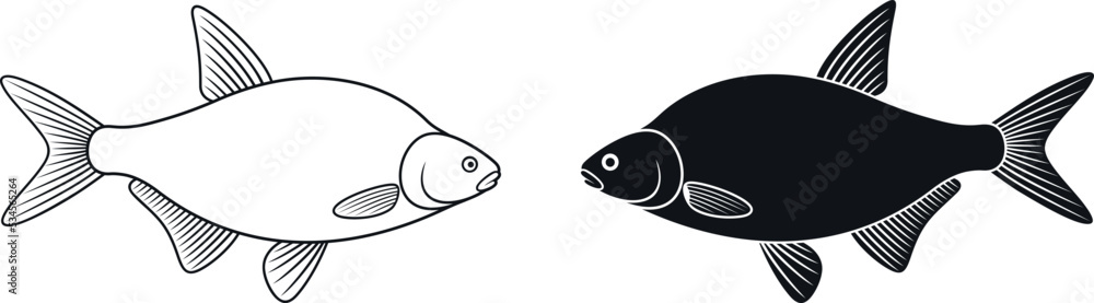 Bream logo. Isolated bream on white background Stock Vector | Adobe Stock