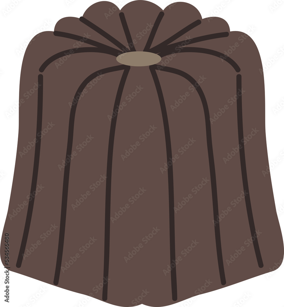 Canele Recipe, illustration in a cartoon style. Logo for cafes ...