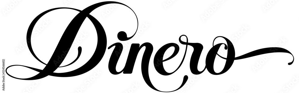 Dinero - custom calligraphy text Stock Vector | Adobe Stock