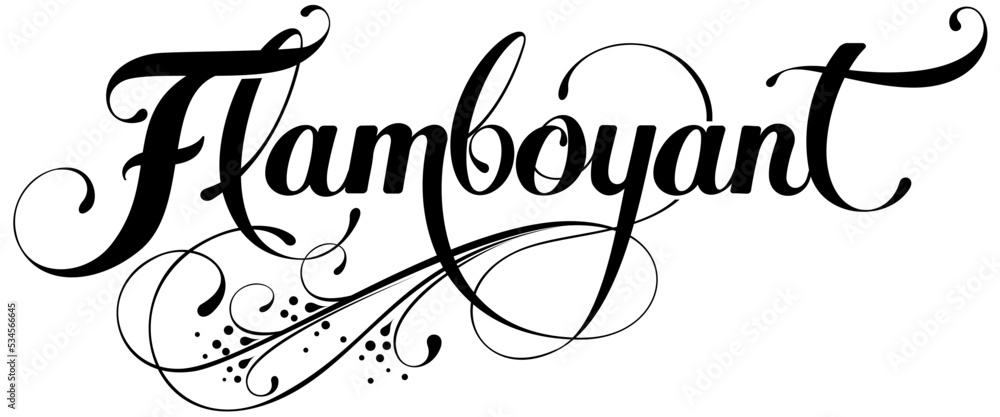 Flamboyant - custom calligraphy text Stock Vector | Adobe Stock
