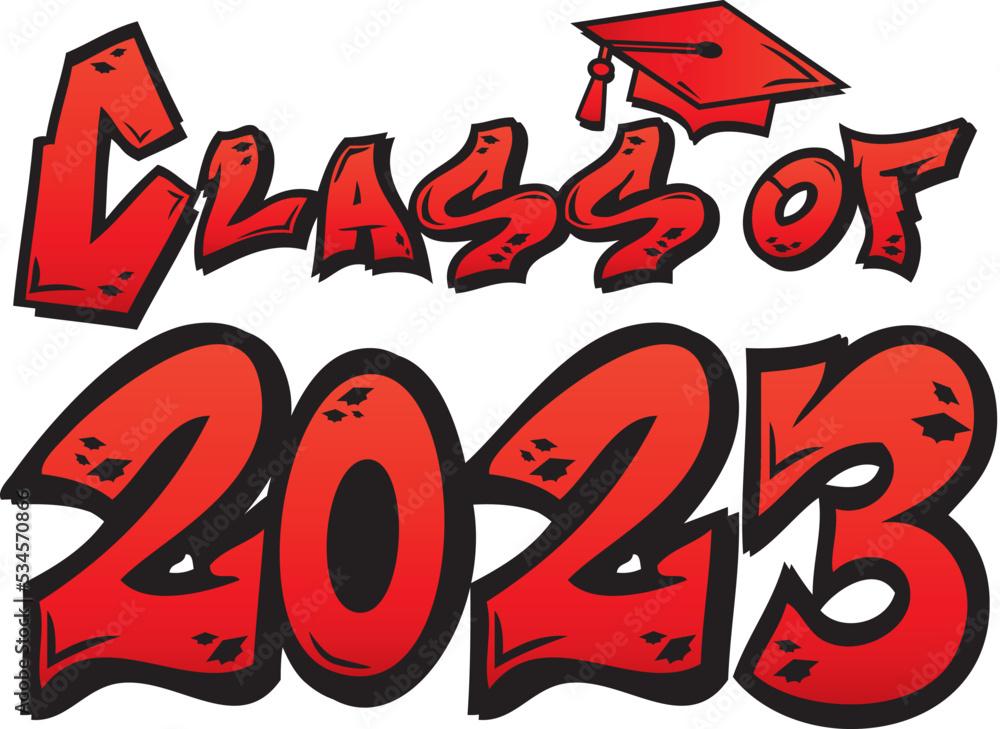 Red Graffiti Class of 2023 logo Stock Vector | Adobe Stock