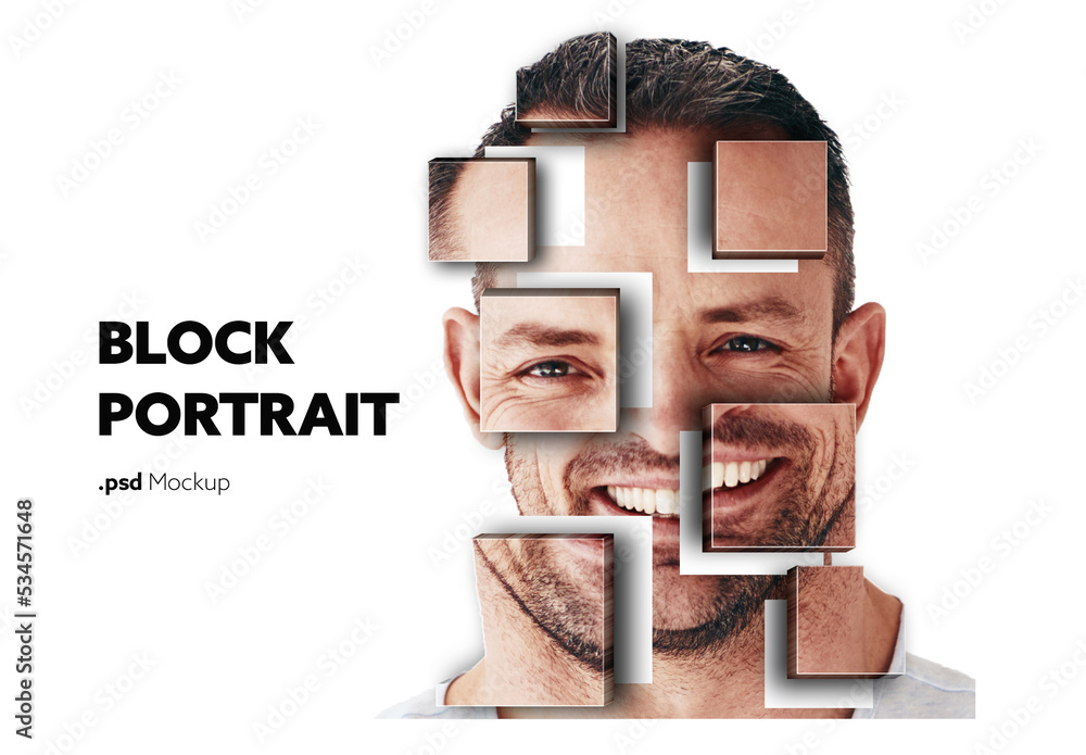 Block Portrait Mockup Stock Template | Adobe Stock