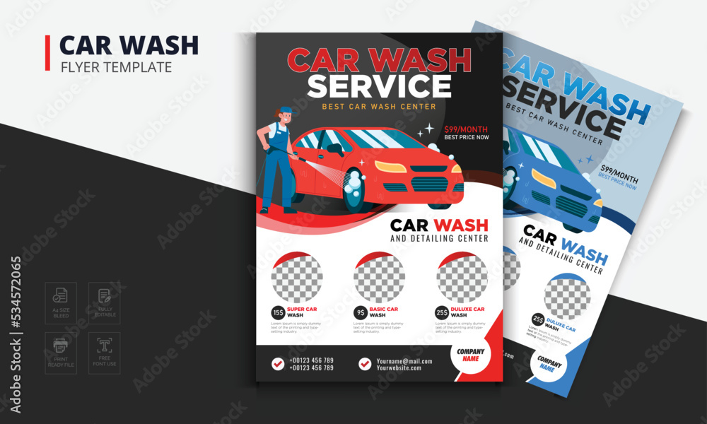 Car Wash Flyer. Car Wash leaflet design. Car Wash poster Stock Vector ...