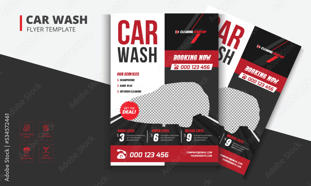 Car Wash Flyer. Car Wash leaflet design. Car Wash poster Stock Vector ...