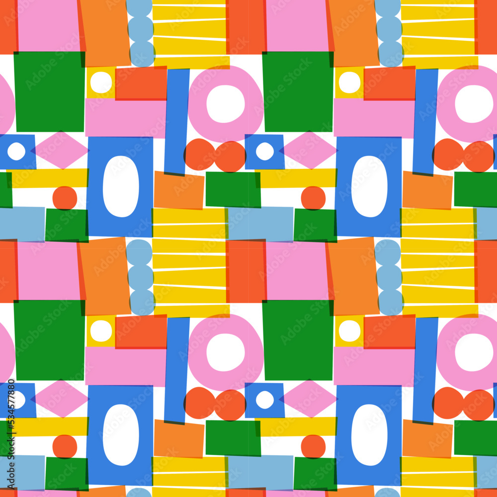 Abstract colorful geometric shape seamless pattern illustration ...