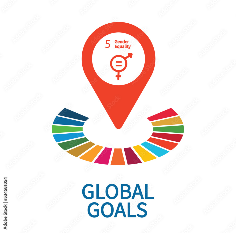 Gender Equality Icon - Goal 5 out of 17 Sustainable Development Goals set by the United Nations ...