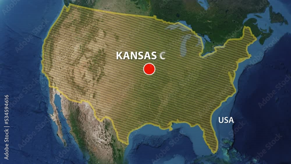 Designation of the borders the United States of America on the map and ...