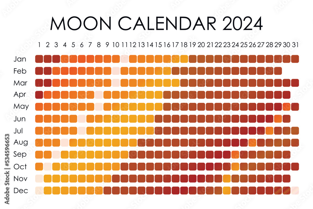 2024 Moon calendar. Astrological calendar design. planner. Place for ...