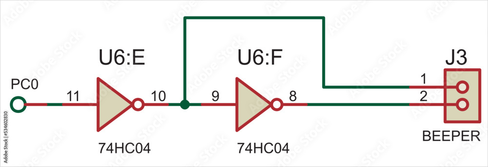 Vector Electrical Circuit With Resistor Capacitor Logic Element Inverter Electrical