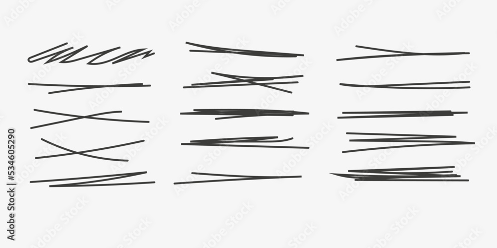 Hand drawn scribble lines. Doodle marker line stripes collection. Swift ...