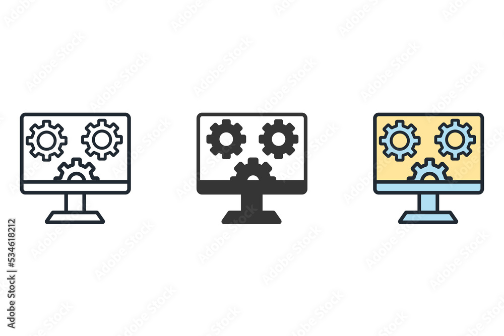 system monitoring icons symbol vector elements for infographic web ...