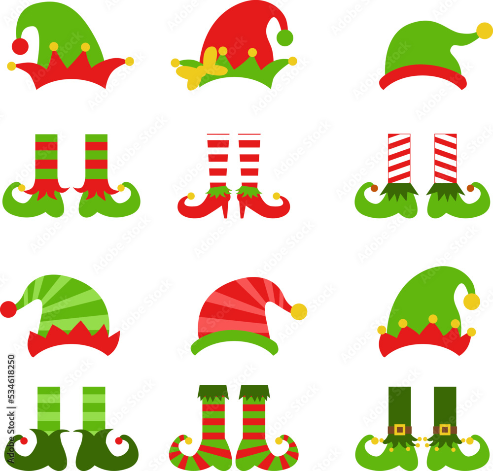 elf hat and feet bundle for Christmas and celebration on happy new year ...