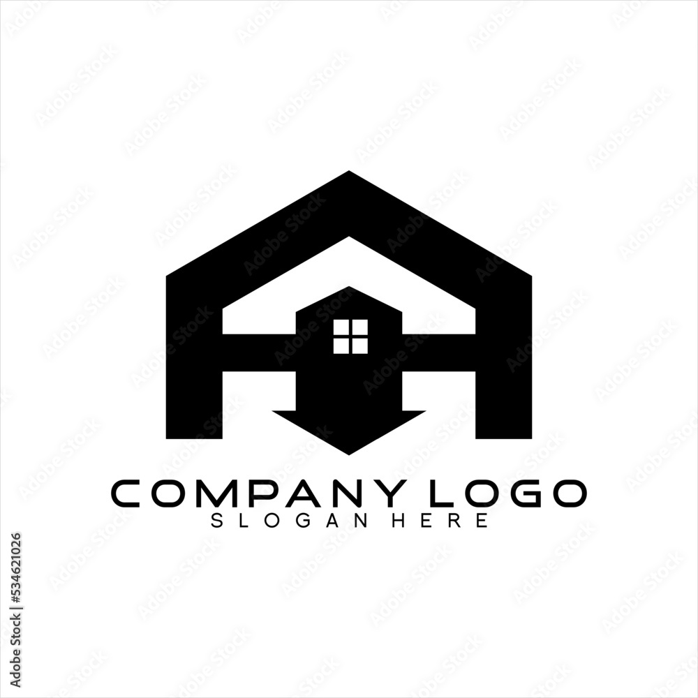 Real Estate logo design with letter A concept and arrows. Stock Vector ...