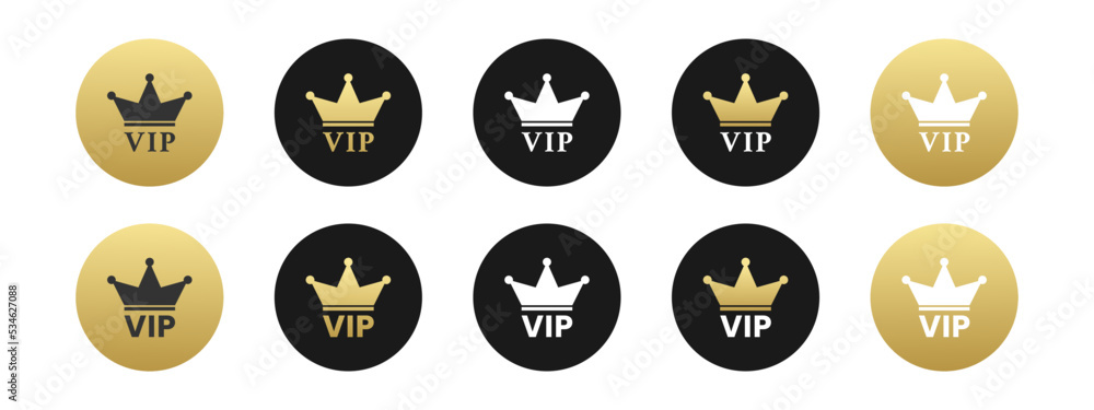 VIP Icon Vector or VIP Icons Vector on White Background. Vip icon of 3 ...
