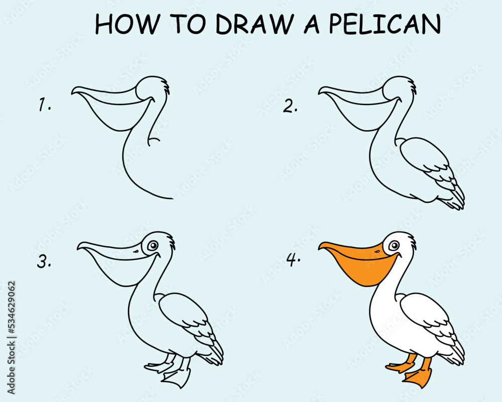 Step by step to draw a Pelican Bird. Drawing tutorial a Helicopter ...