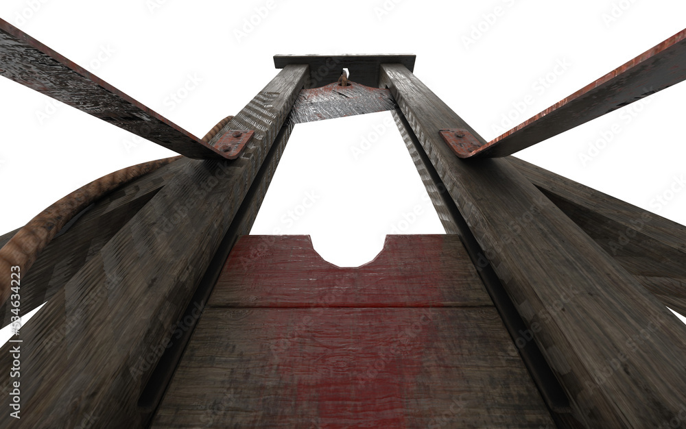 Guillotine used on white background Stock Photo | Adobe Stock