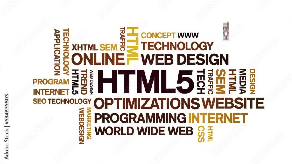 HTML5 animated tag word cloud;text design animation kinetic typography seamless loop. Stock 비디오 ...