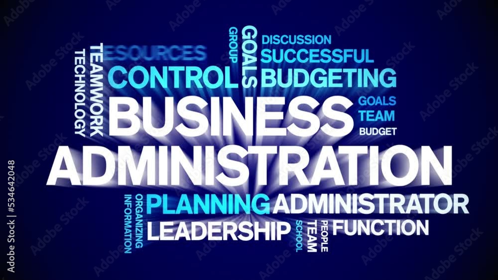 Business Administration animated tag word cloud;text design animation kinetic typography ...