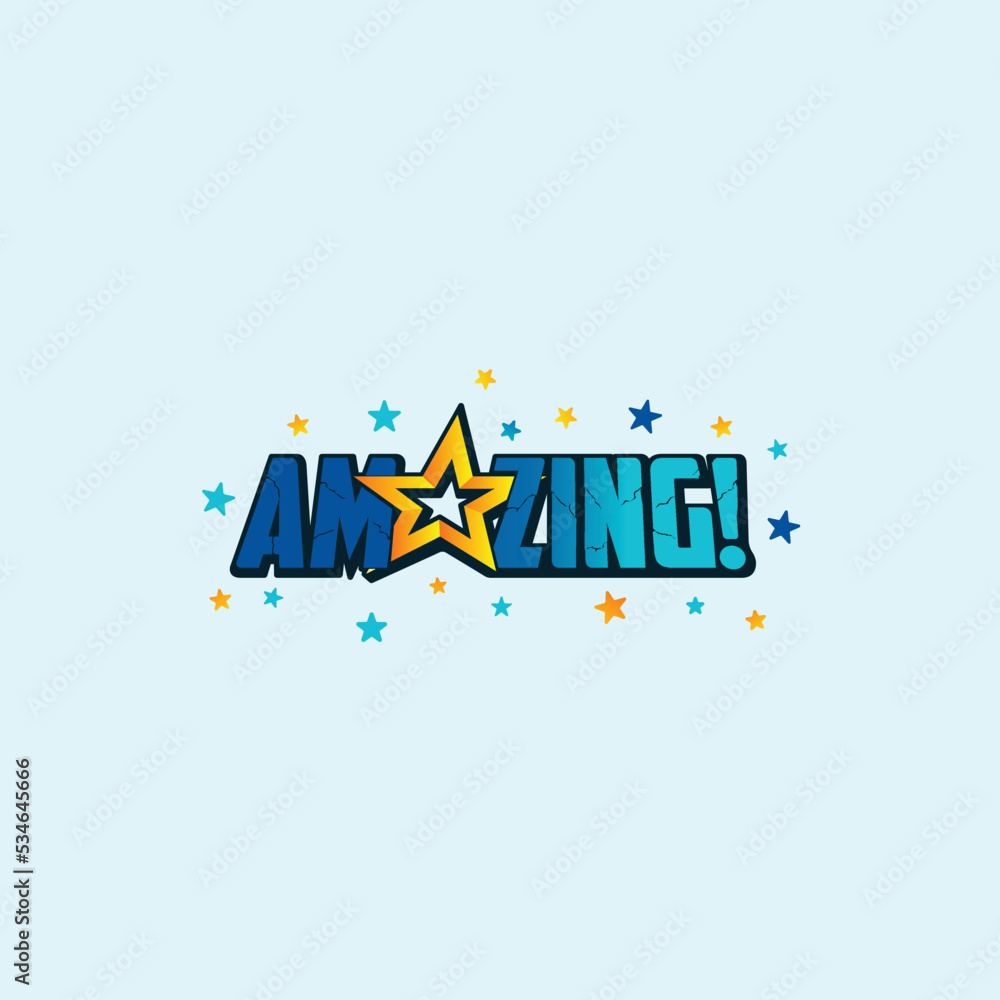 amazing colored word with comic style text suitable for magazine ...