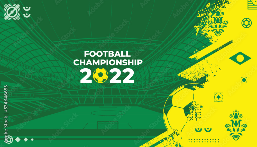 BRAZIL Football Background World Cup 2022 Vector Stock Vector | Adobe Stock