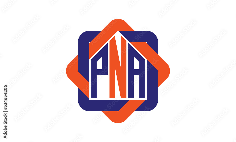 PNA three letter real estate logo with home icon logo design vector ...