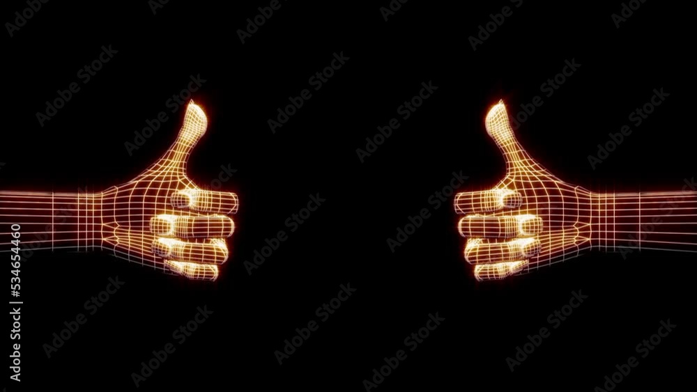 Neon fingers 3D animation. Hand 3D animation. Wrist animation. Mesh ...