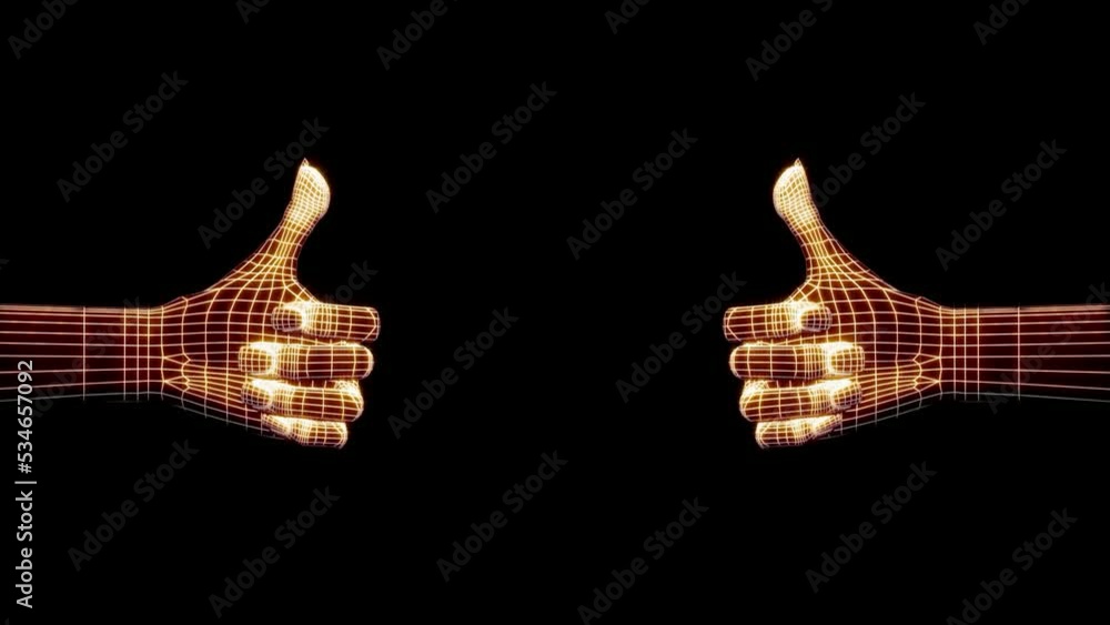 Neon fingers 3D animation. Hand 3D animation. Wrist animation. Mesh ...