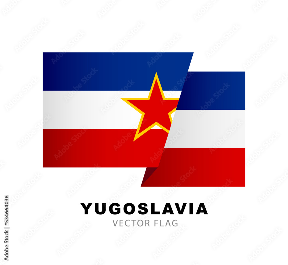 Colorful logo of the Yugoslav flag. Flag of Yugoslavia. Vector ...