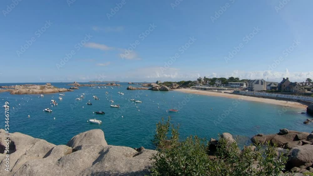 Magnifique paysage de mer sur la côte bretonne à Trégastel France - 4K ...
