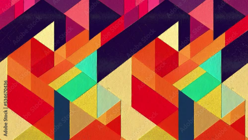 Rainbow geometric seamless looping animations collection. Set of bright ...
