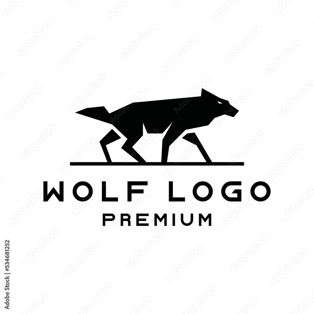 Premium Geometric Wolf Logo Vector, animal wildlife Symbol and icon ...