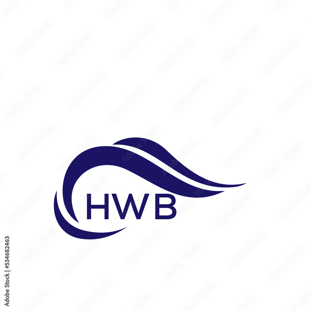 HWB letter logo. HWB blue image on white background. HWB Monogram logo ...