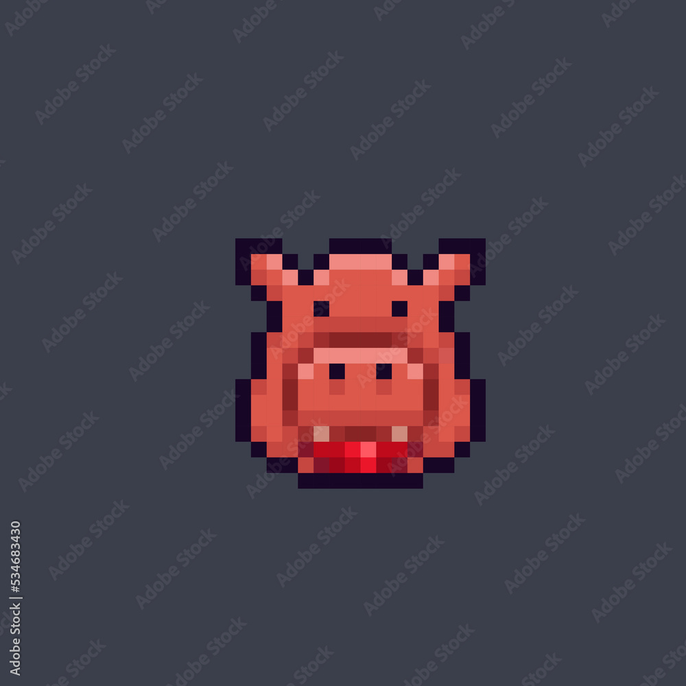 boar head in pixel art style Stock Vector | Adobe Stock