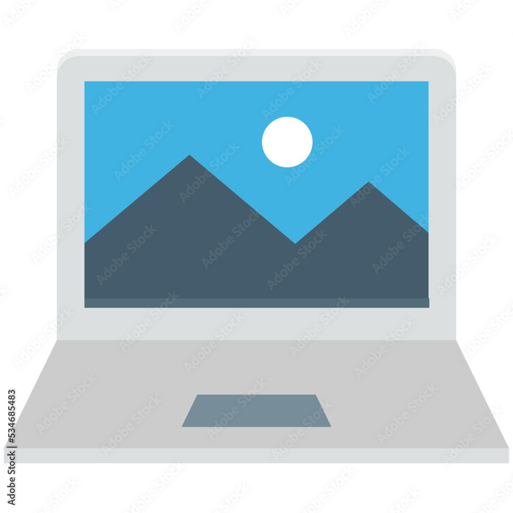 Laptop Wallpaper Colored Vector Icon Stock Vector | Adobe Stock