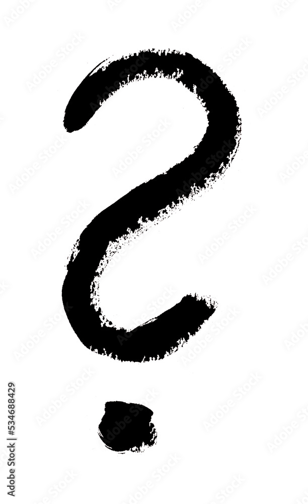 Question mark on transparent background - hand drawn Stock Illustration ...