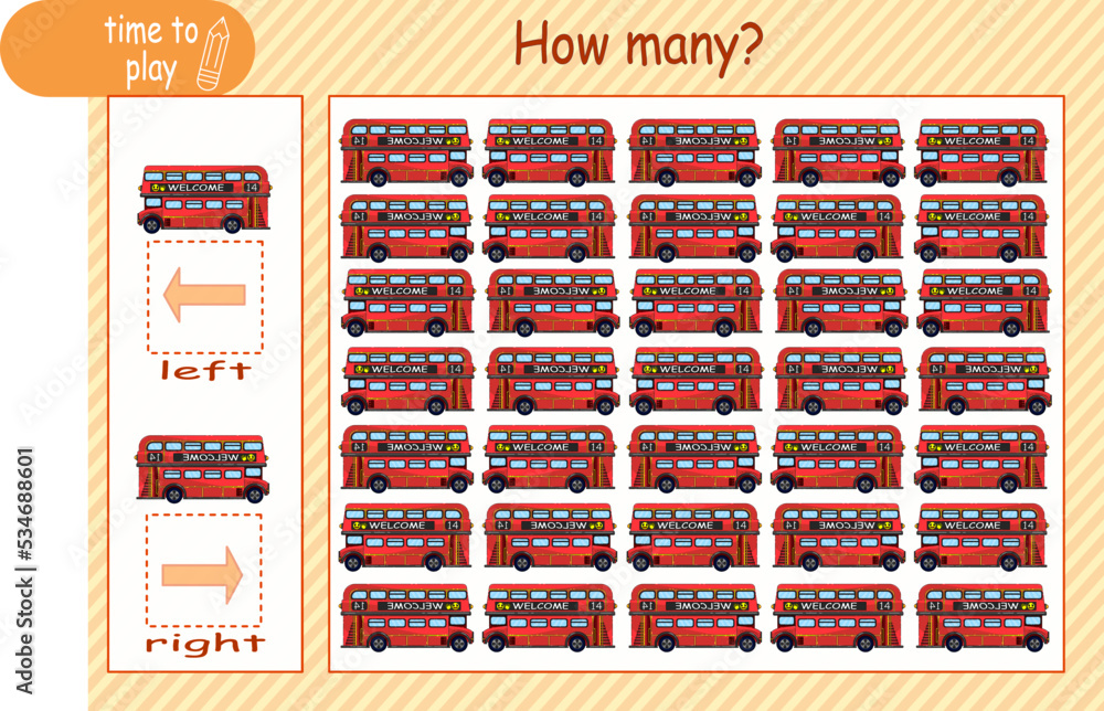 children's educational game, tasks. count how many objects will be put ...