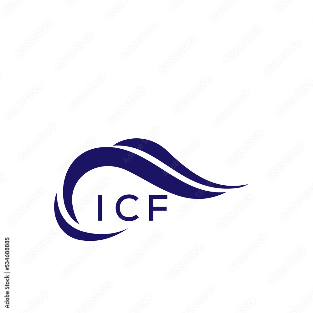 ICF letter logo. ICF blue image on white background. ICF Monogram logo design for entrepreneur ...