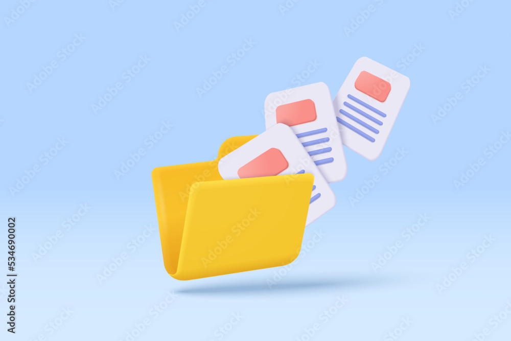 3d File Transfer Of Document In Folder File Transfer Encrypted Form Connection Docs