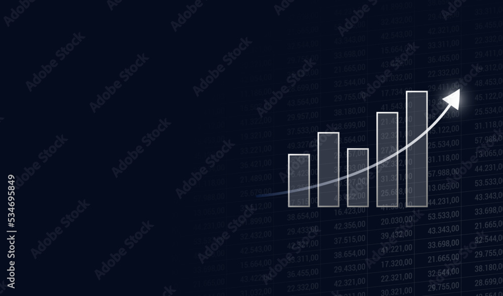 Blue abstract business financial chart arrow graph stock on city ...