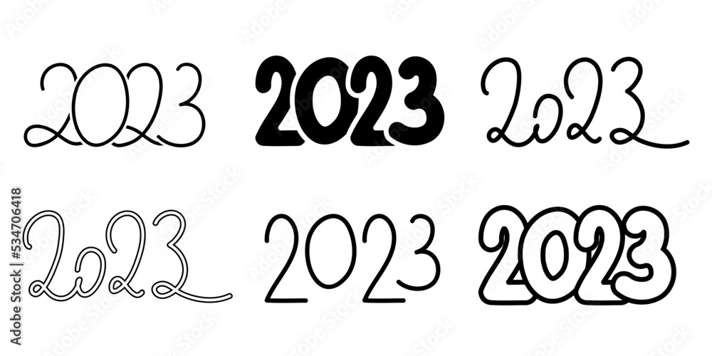 2023 logo set. Template for creating a design for the new year and ...