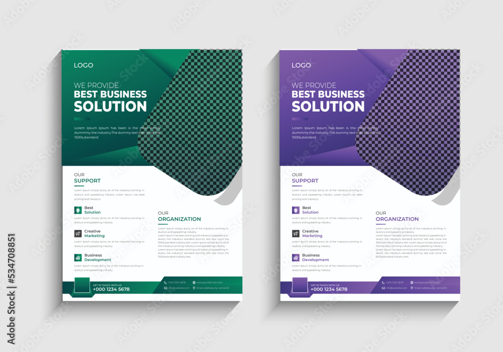 Modern abstract business flyer design a4 size vertical leaflet template ...