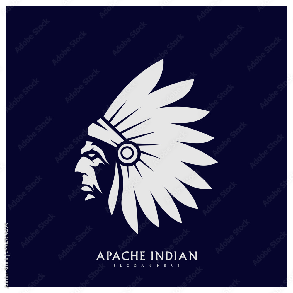 American Indian logo. Indian emblem design editable for your business ...